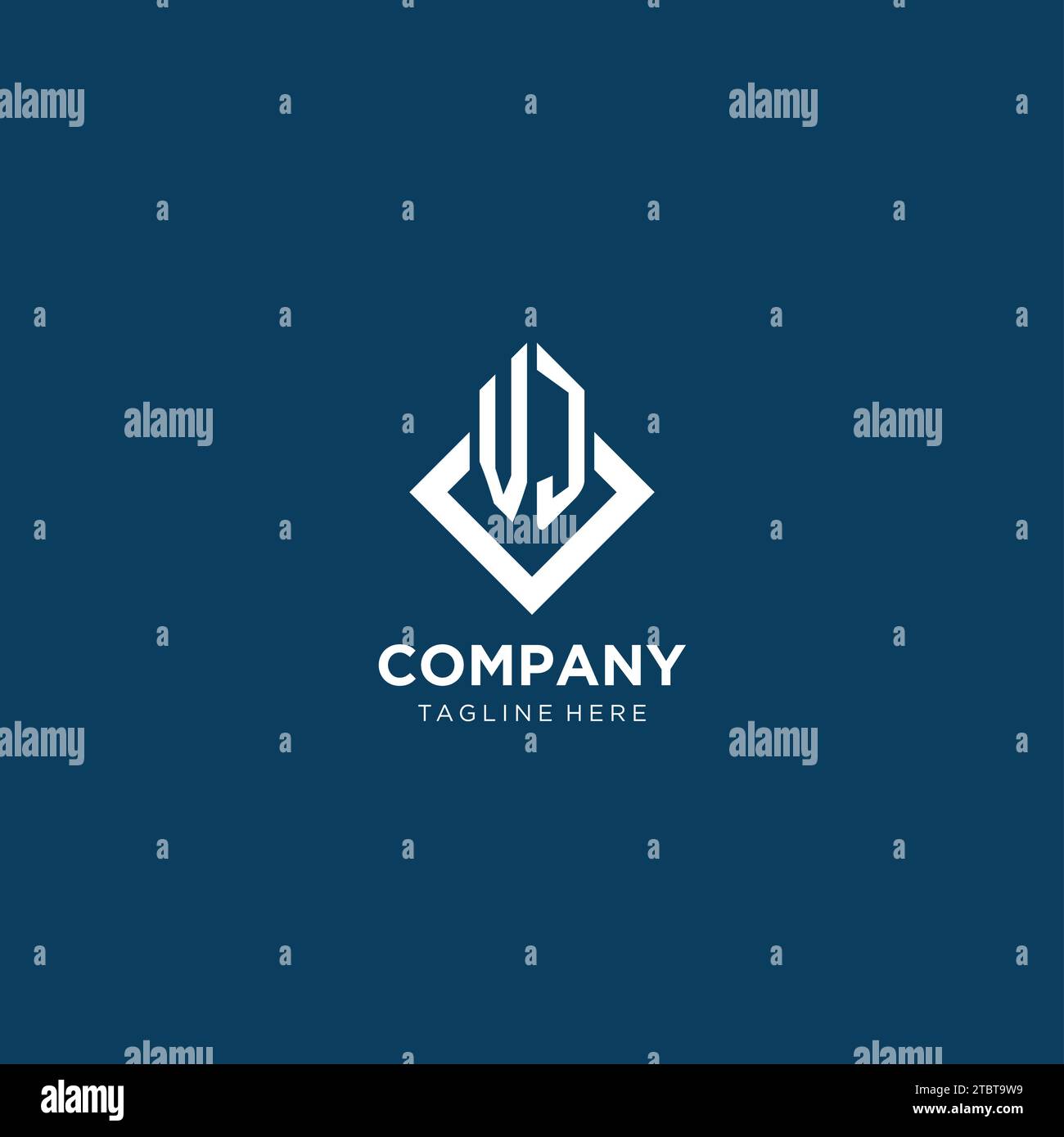 Initial VJ logo square rhombus with lines, modern and elegant logo ...