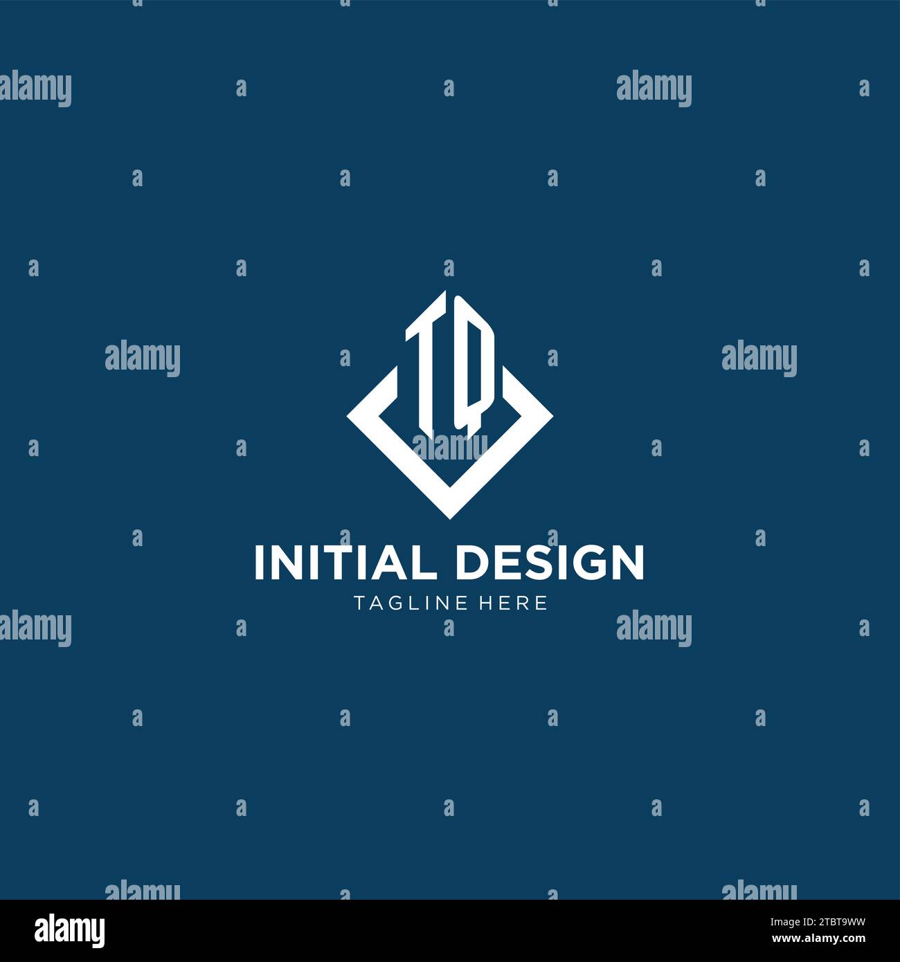Initial TQ logo square rhombus with lines, modern and elegant logo ...