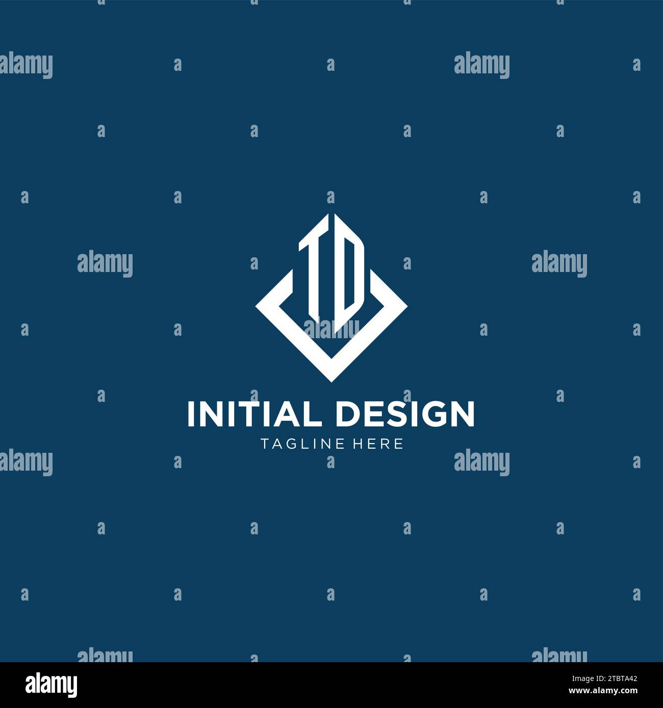 Initial TD logo square rhombus with lines, modern and elegant logo ...