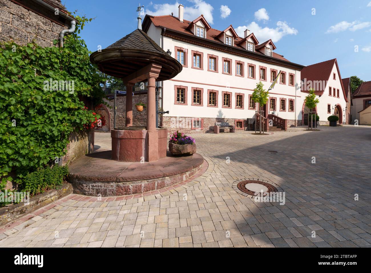 Historic town center of Sachsenheim in the Werntal, municipality of ...