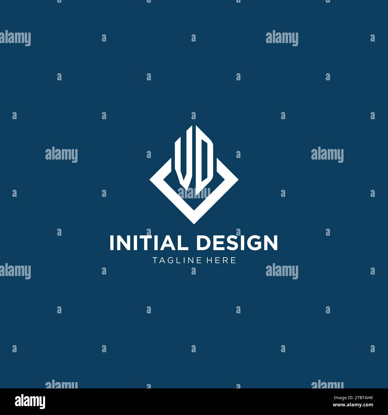 Initial VD logo square rhombus with lines, modern and elegant logo ...