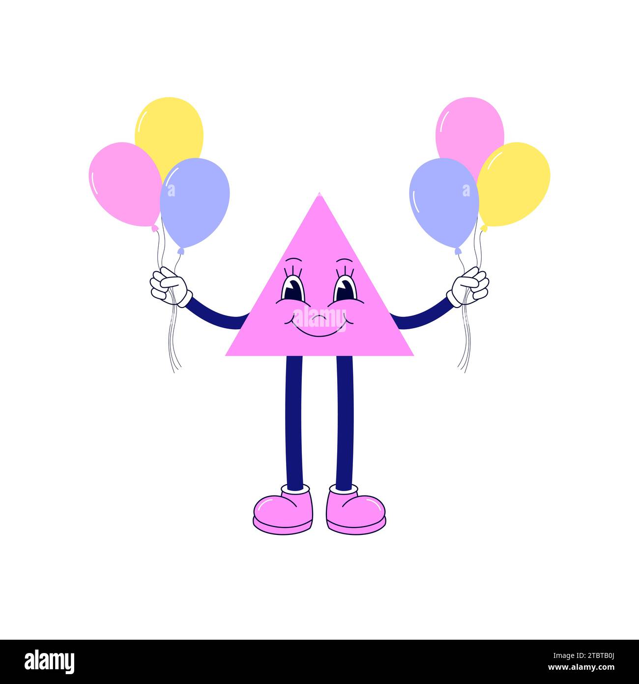 Simple style cartoon triangle with a bunch of balloons Stock Vector ...