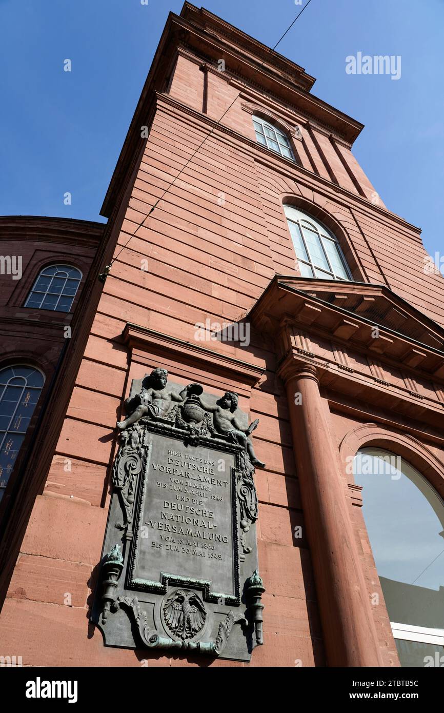 Germany, Hesse, Frankfurt, Old Town, Paulskirche, Facade, Commemorative ...