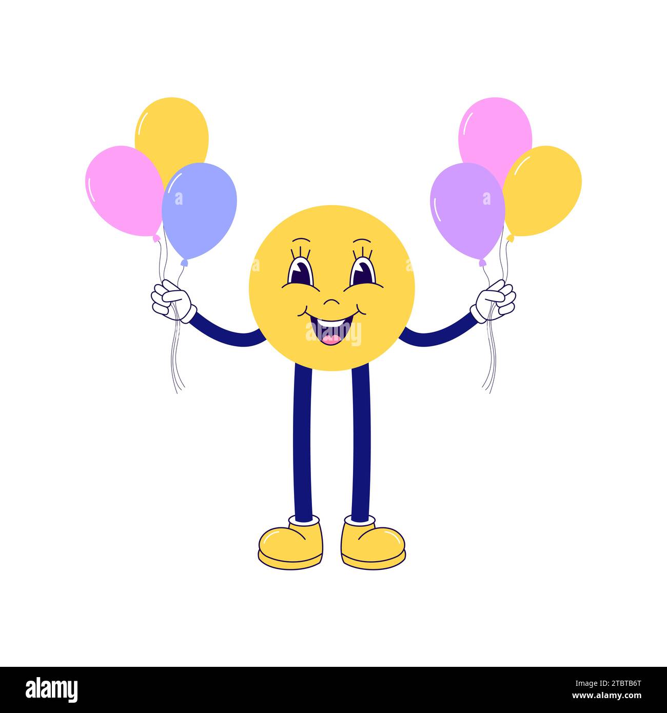 Simple style cartoon circle with a bunch of balloons Stock Vector Image ...