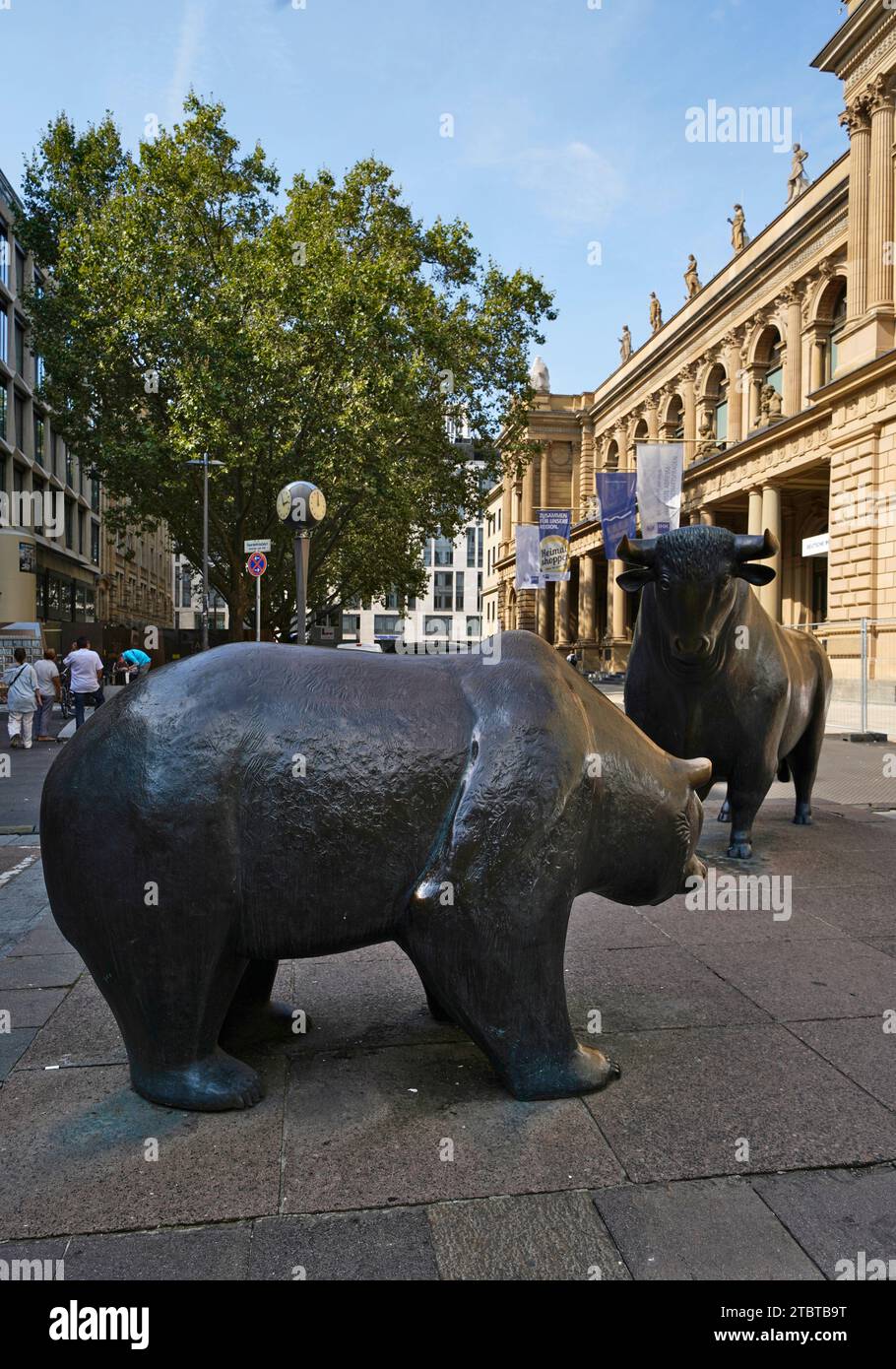 Germany, Hesse, Frankfurt, Stock Exchange Square, Deutsche Börse AG ...