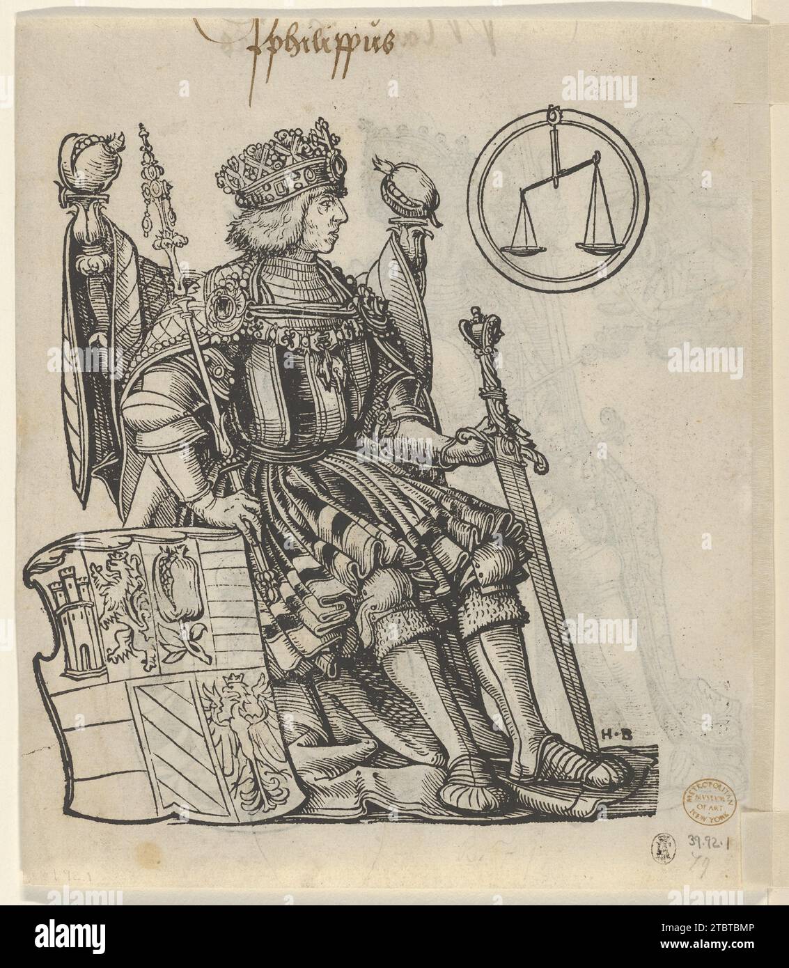 Verso of a Sheet with Philip the Belle, from The Genealogy of Emperor ...