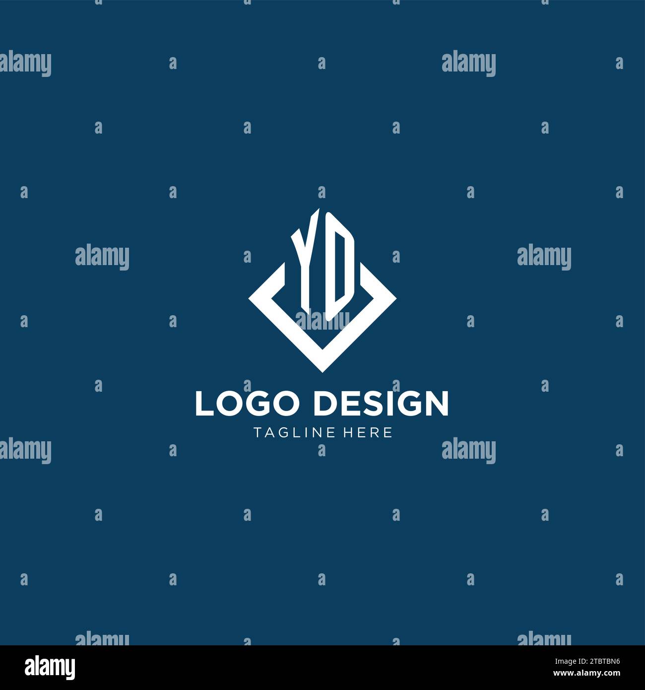 Initial YO logo square rhombus with lines, modern and elegant logo ...