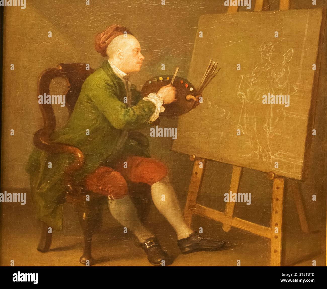 England, London, Self-portrait of William Hogarth (1697-1764) dated ...