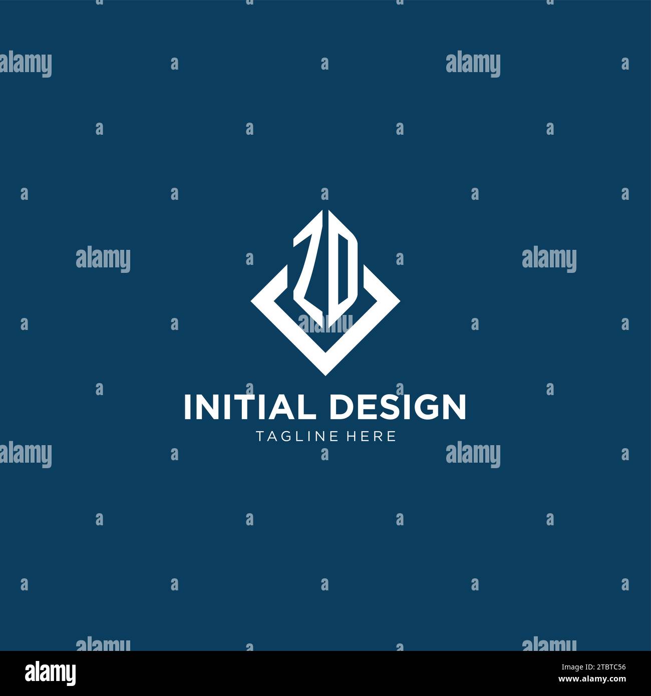 Initial ZD logo square rhombus with lines, modern and elegant logo ...