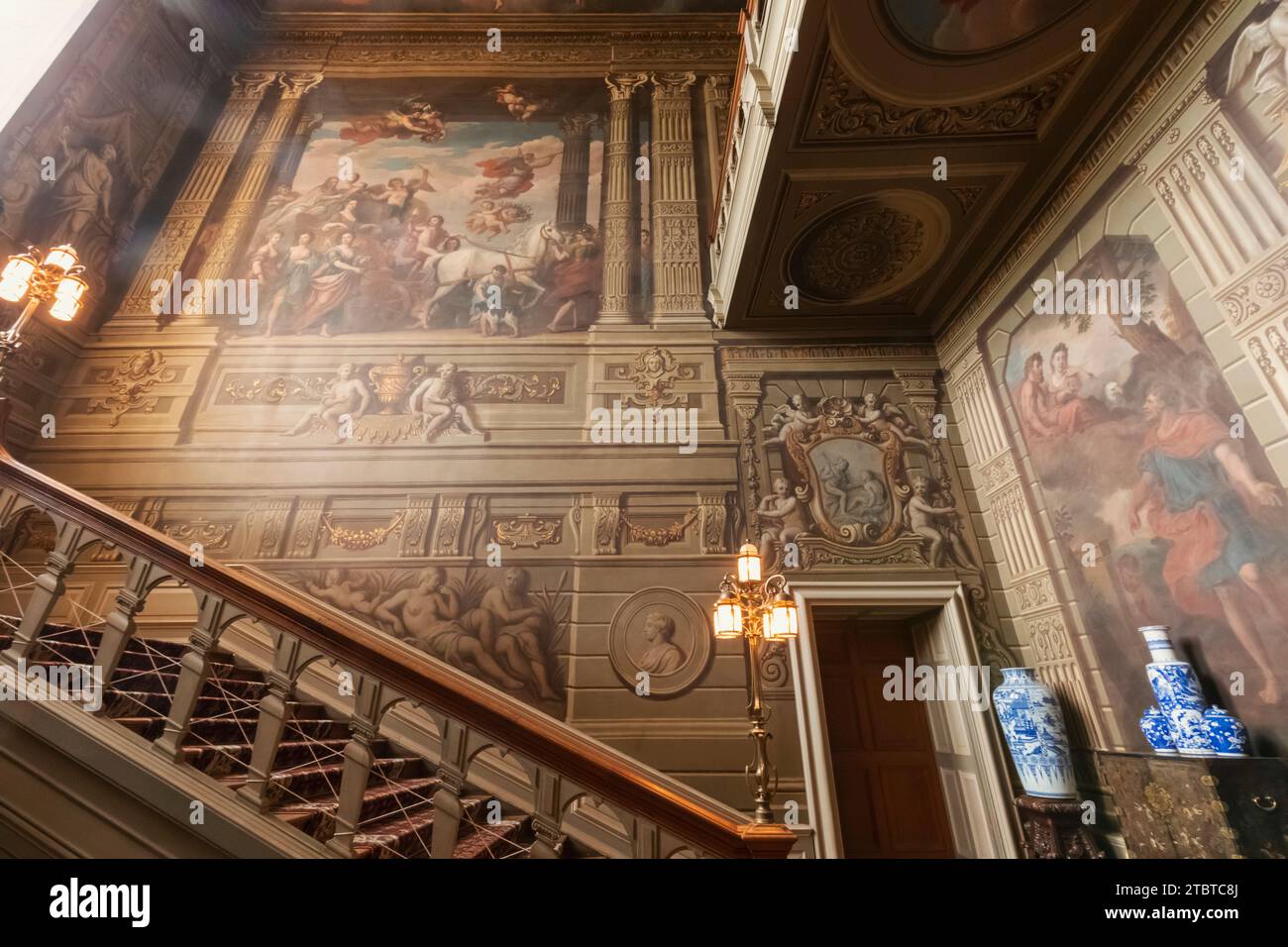 England, West Sussex, Petworth, Petworth House, The Grand Staircase ...