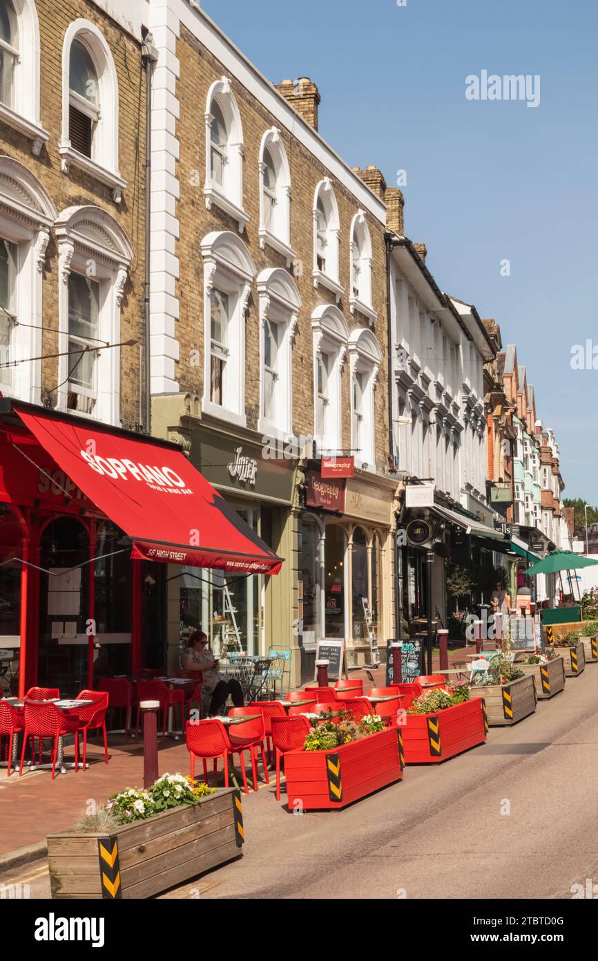 England, Kent, Tunbridge Wells, The High Street, Shops and Restaurants ...