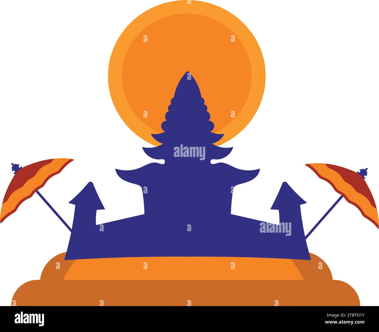 nyepi decoration on ulum danu temple vector isolated Stock Vector Image ...