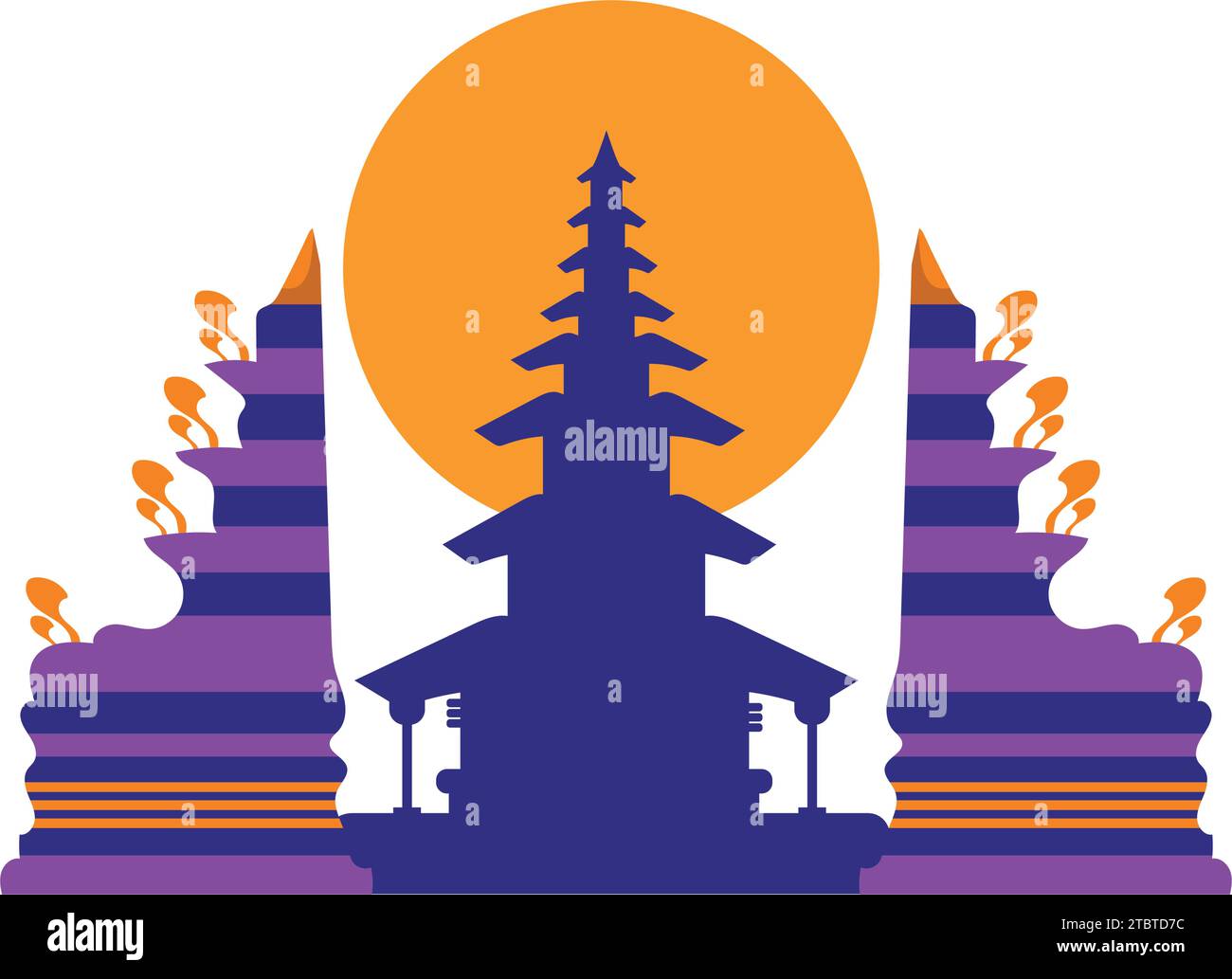 ulum danu and pura luhur lempuyang temples vector isolated Stock Vector ...