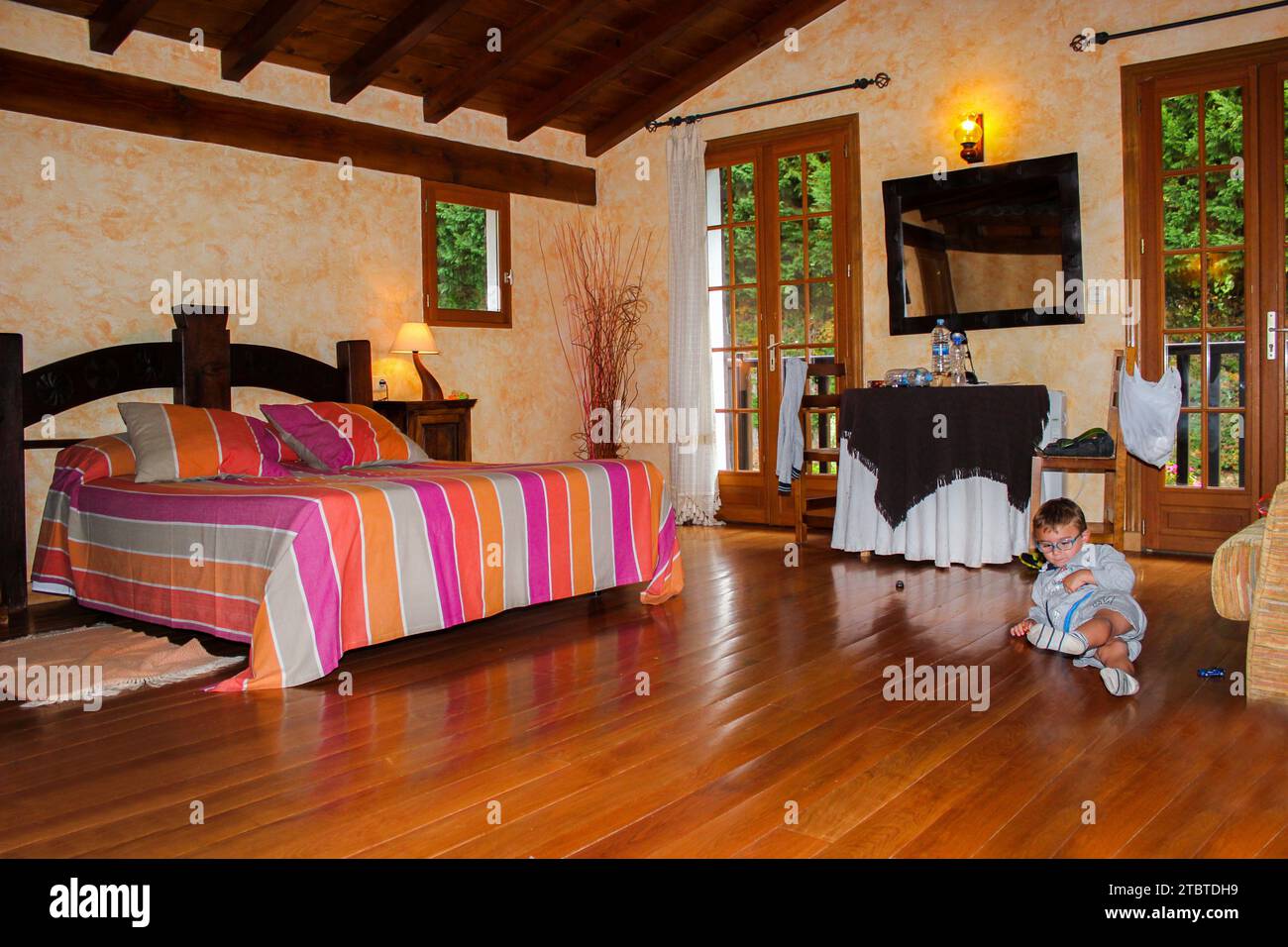 Interior design. The farmhouse "Caserio" is the typical rural house of ...