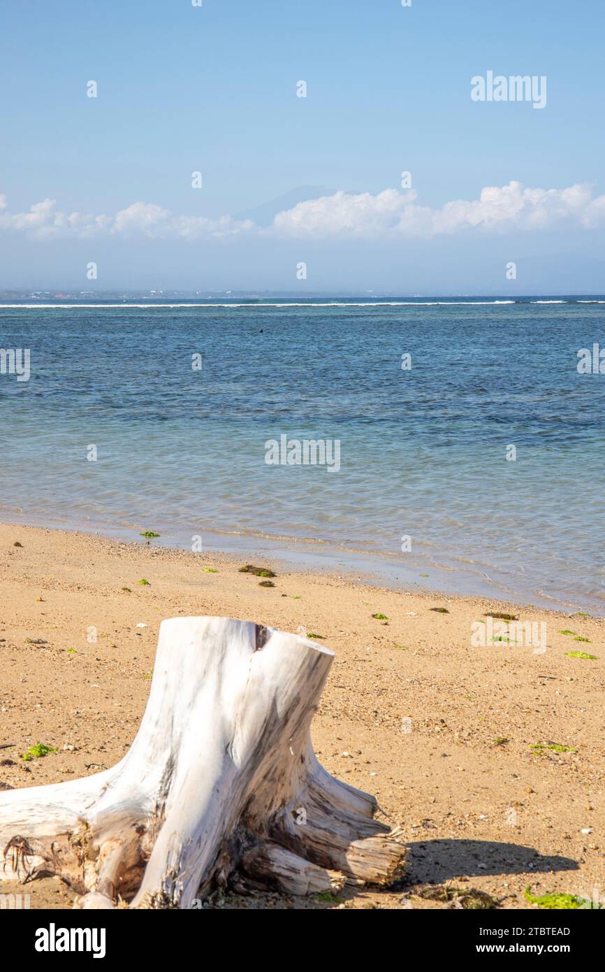 Morning landscape taken at the sandy beach, view over the sea to the ...