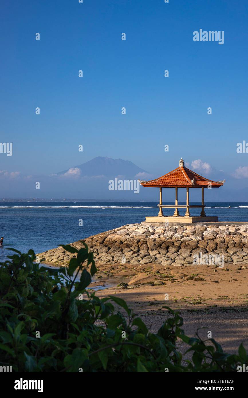 Morning landscape taken at the sandy beach, view over the sea to the ...