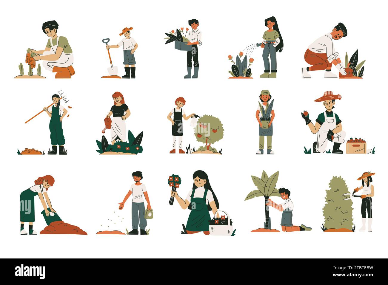 Girl digging flower Stock Vector Images - Alamy