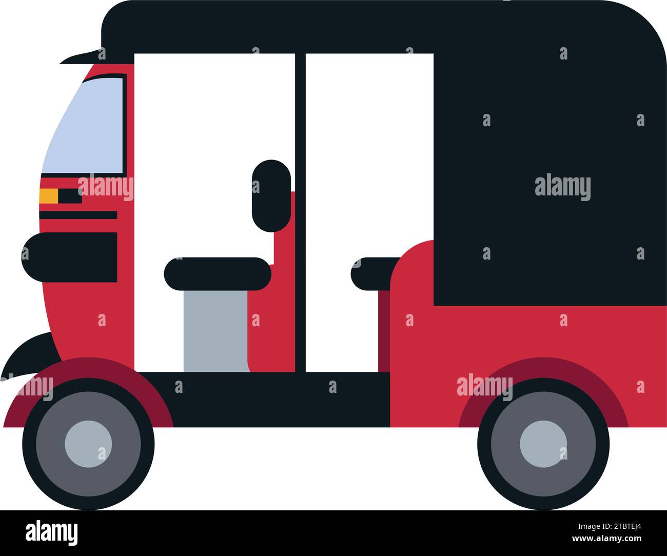 rickshaw car colored illustration vector isolated Stock Vector Image ...