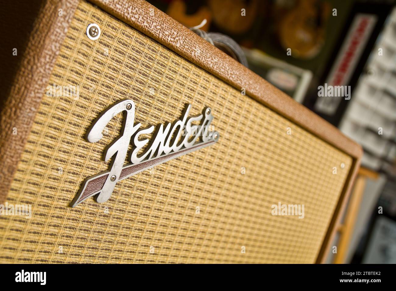 Close Up View of Iconic Guitar Amplifier in Music Studio Setting Stock ...