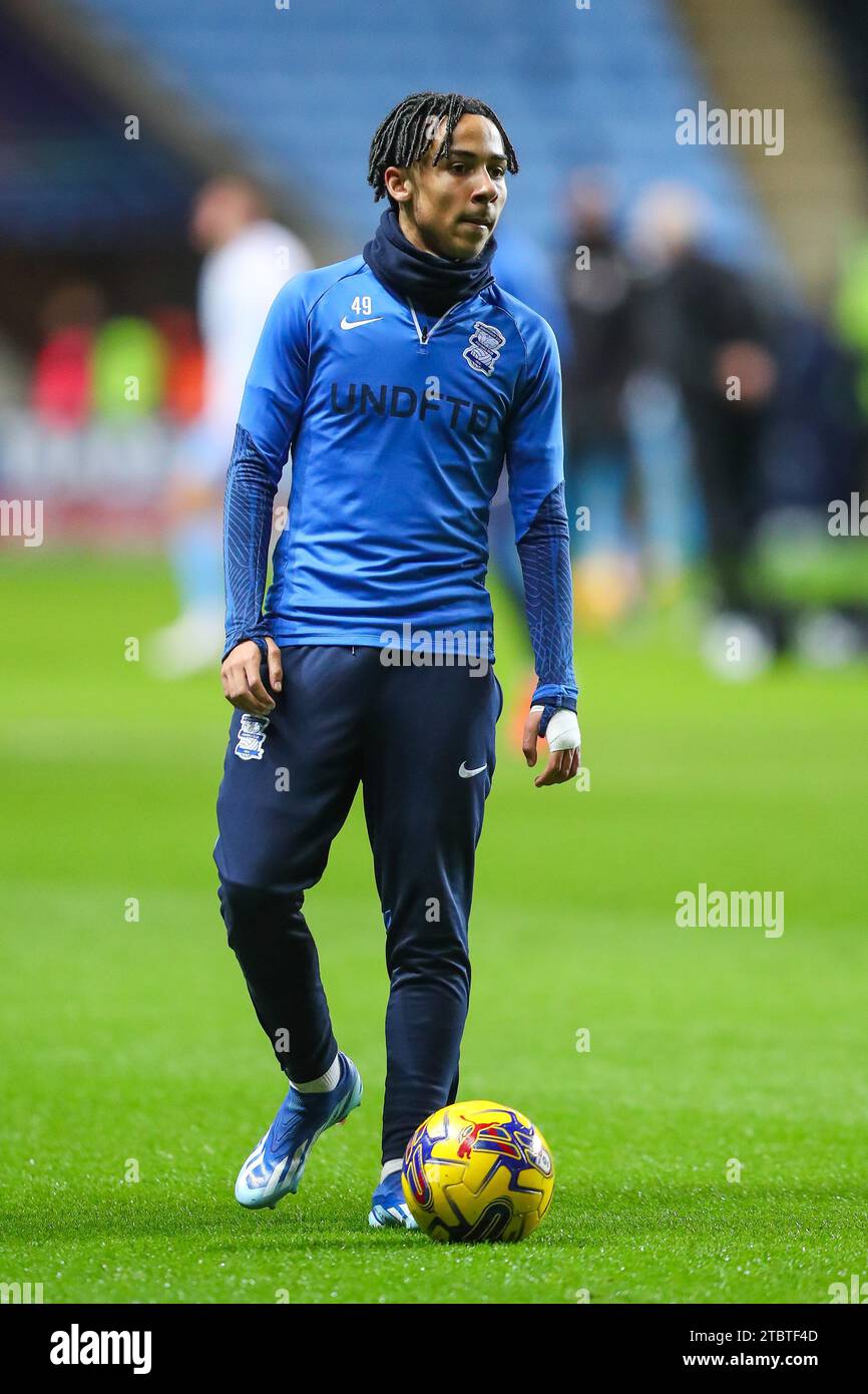 Romelle Donovan #49 of Birmingham City during the pre-game warmup ahead ...
