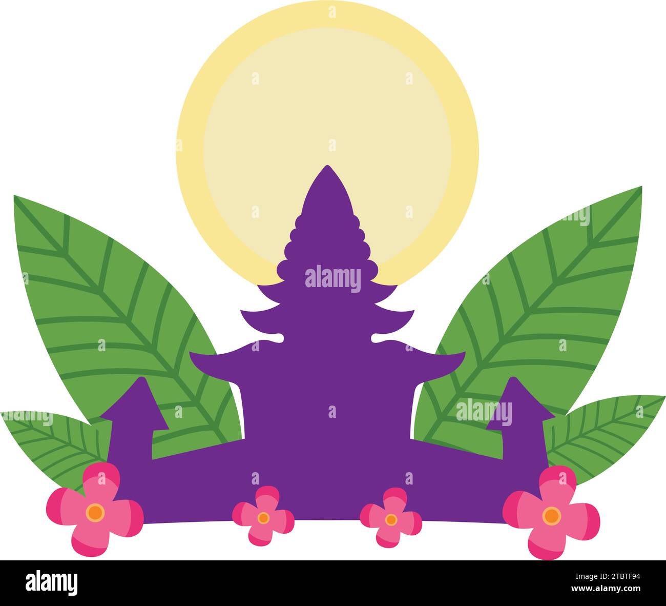 ulum danu lempuyang temple silhouette vector isolated Stock Vector ...
