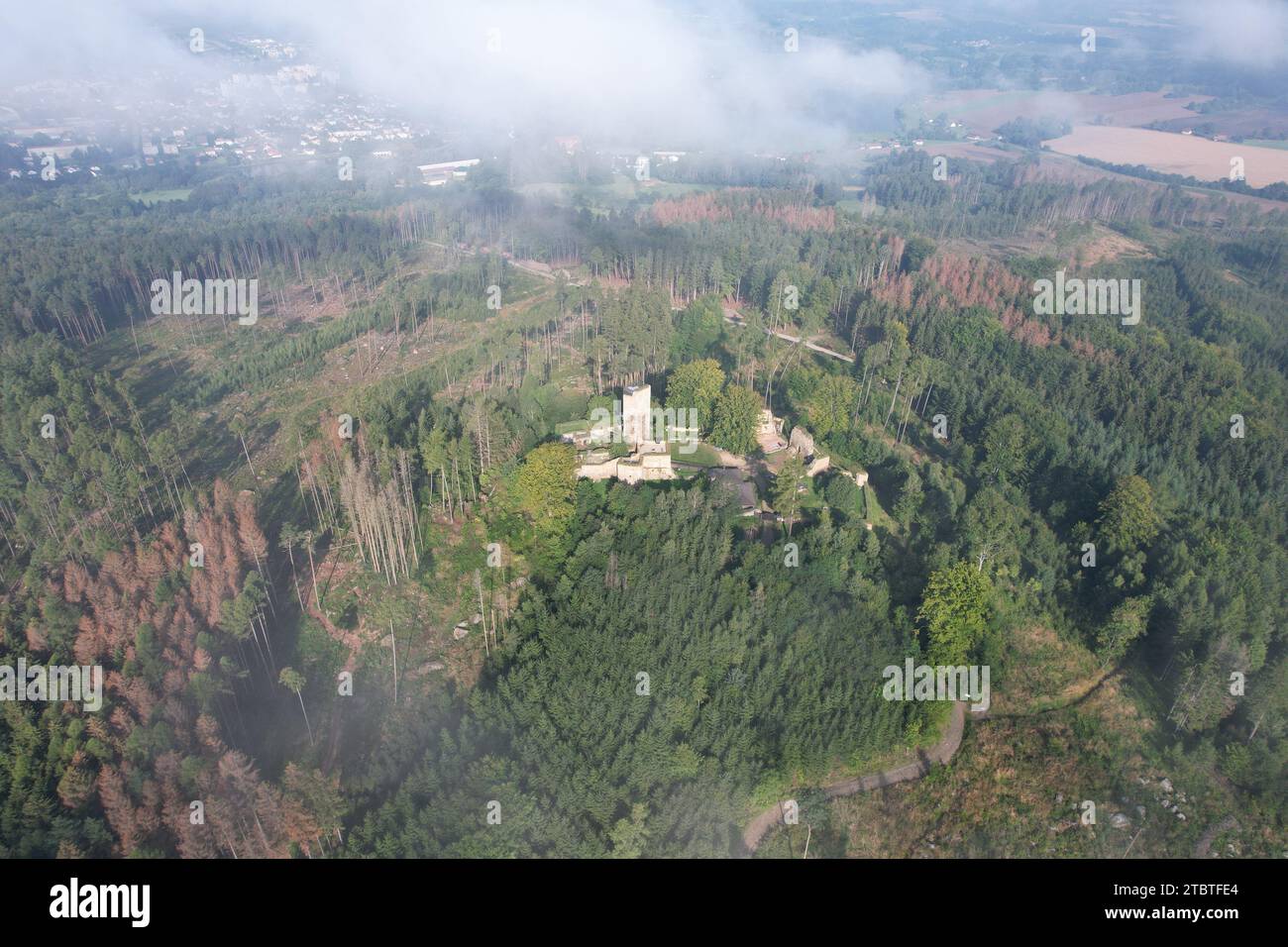 historical old castle Orlik by Humpolec city Vysocina Czech republic ...