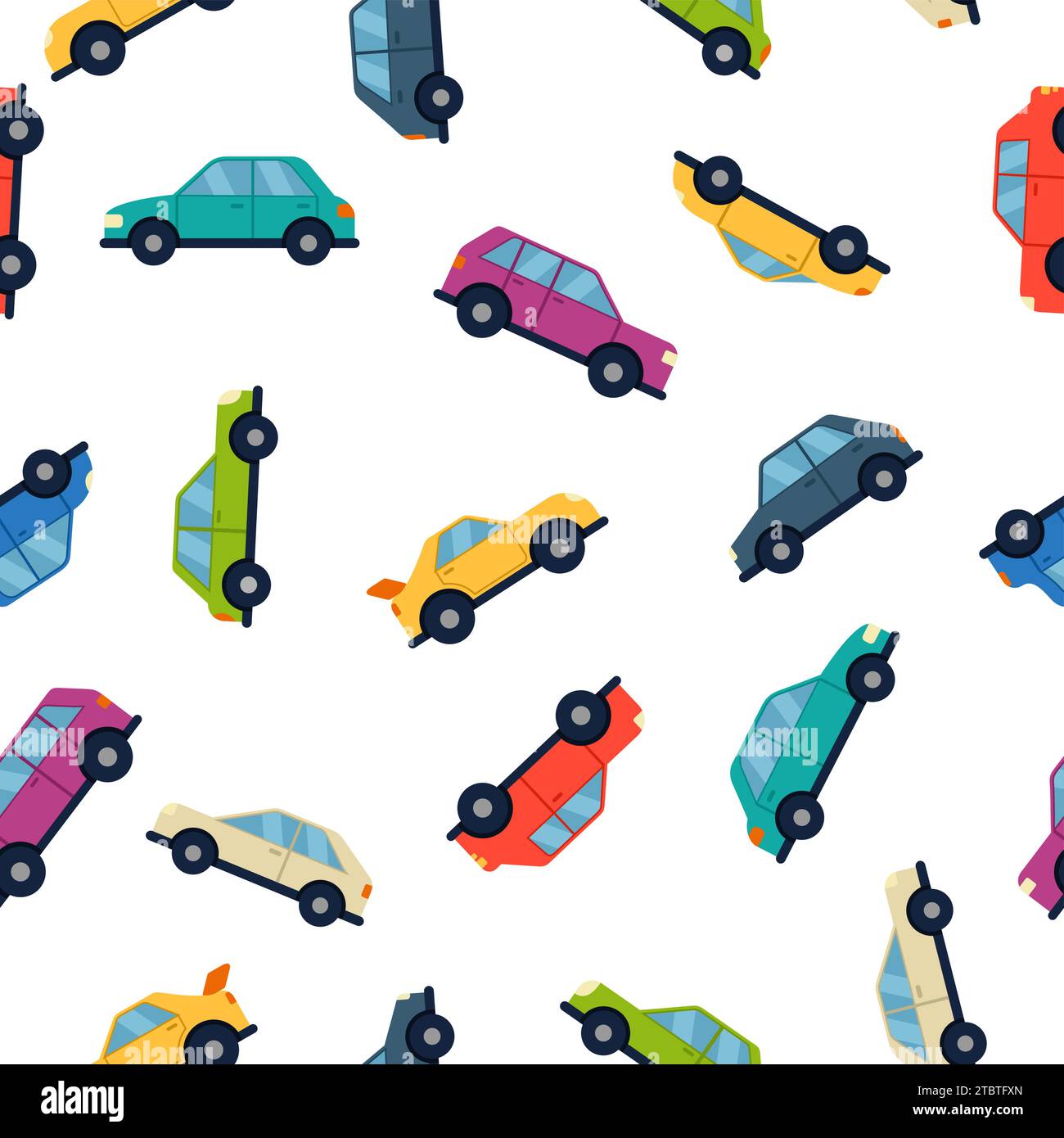 Different cars seamless pattern in flat style. Vehicle collection ...