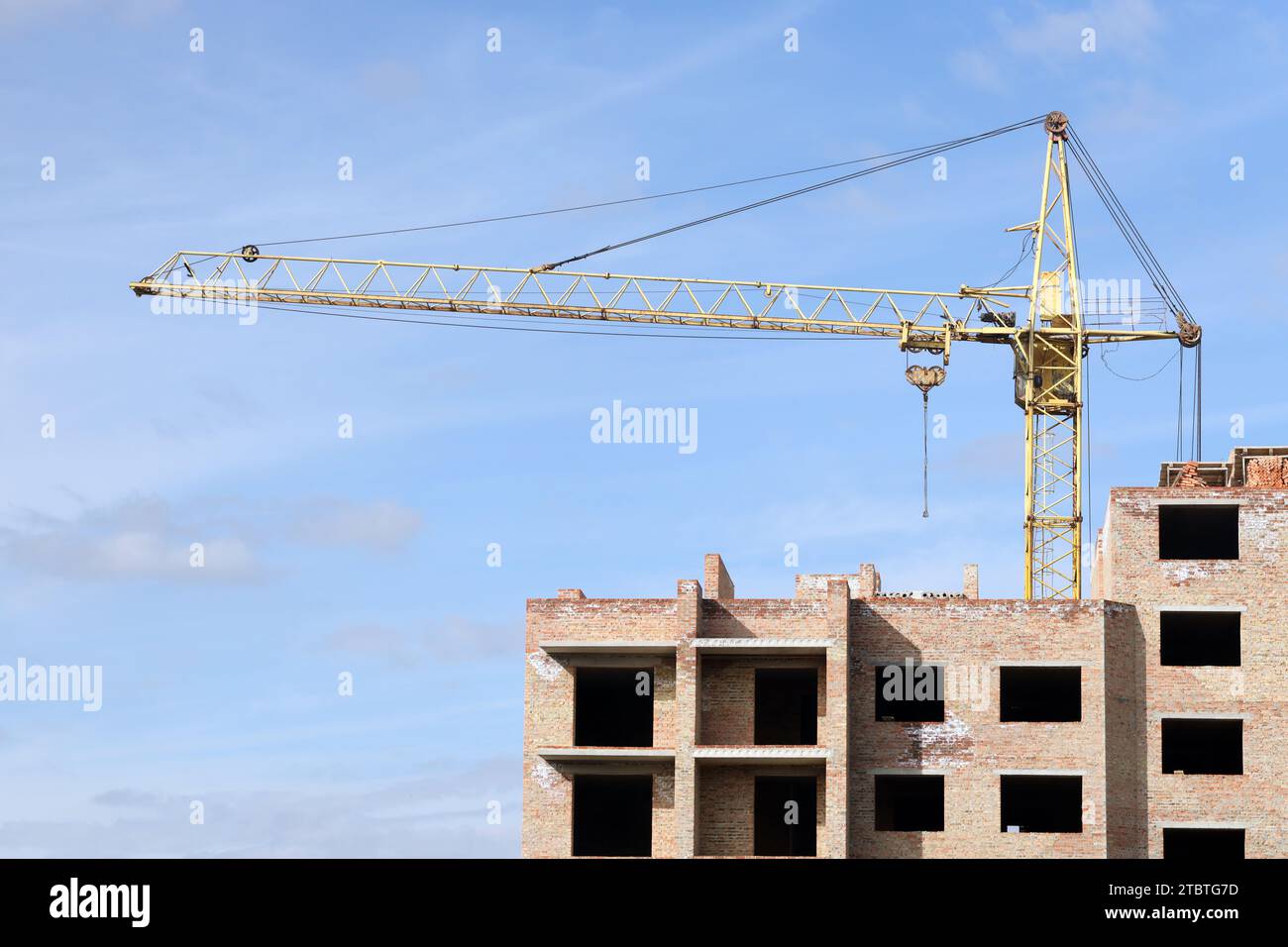 View of a large construction site with buildings under construction and ...