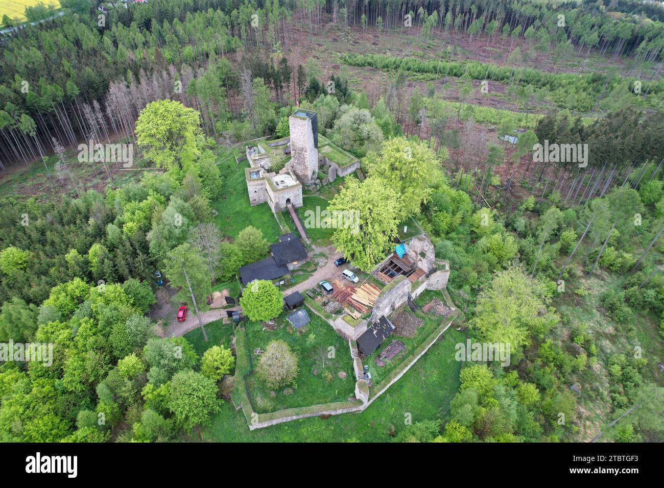 historical old castle Orlik by Humpolec city Vysocina Czech republic ...