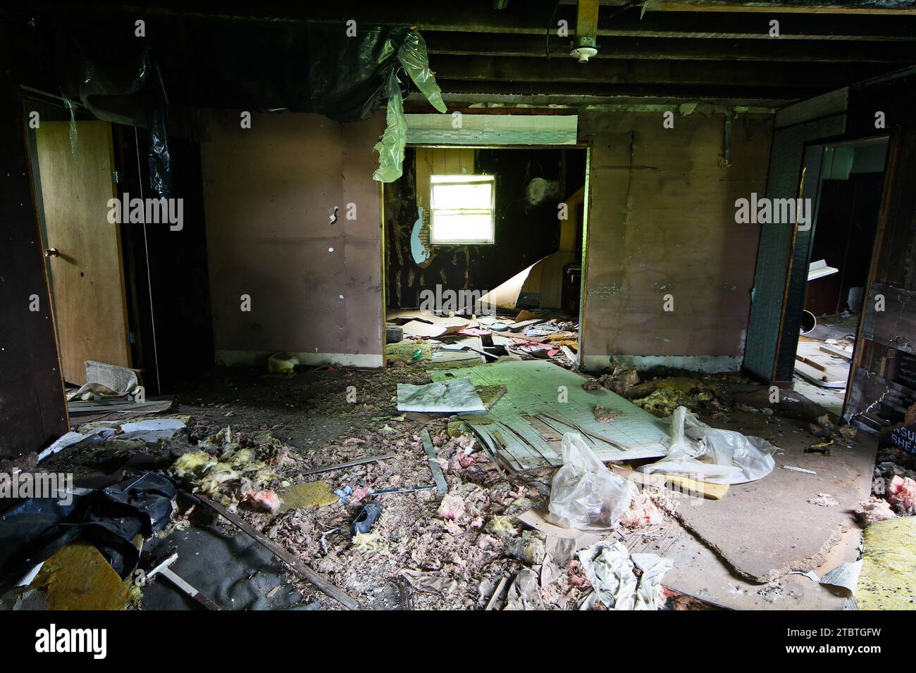 Abandoned House Interior in Decay, Rural Midwest America Stock Photo ...