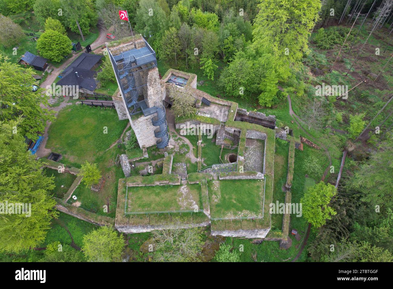 historical old castle Orlik by Humpolec city Vysocina Czech republic ...