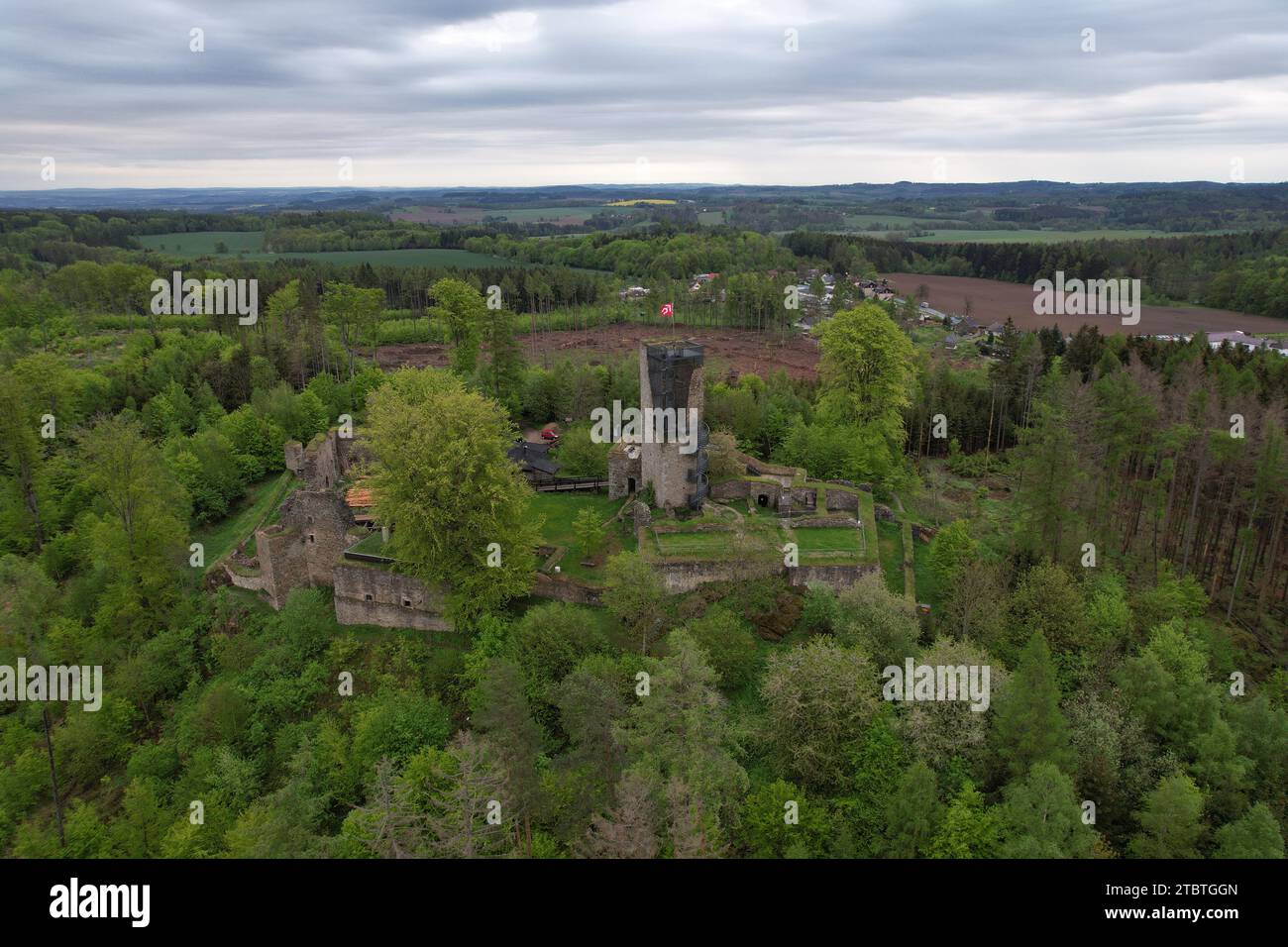 historical old castle Orlik by Humpolec city Vysocina Czech republic ...