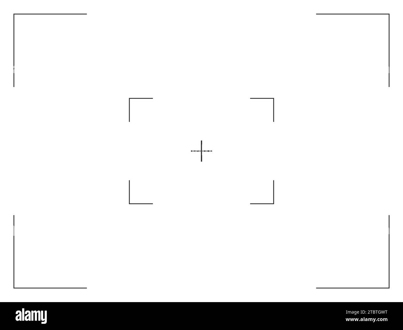 Camera frame viewfinder grid with cross target. Video camera recorder ...