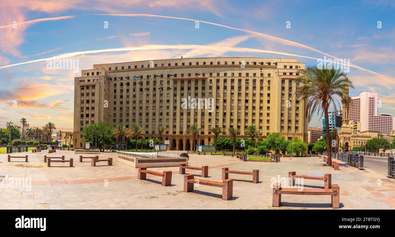 Panorama of Tahrir square and the main state building of Cairo, Egypt ...