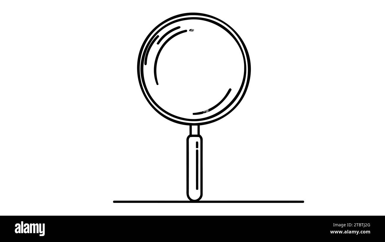 One Continuous Line Illustration Of Magnifying Glass Continuous Line Drawing Of Magnifying