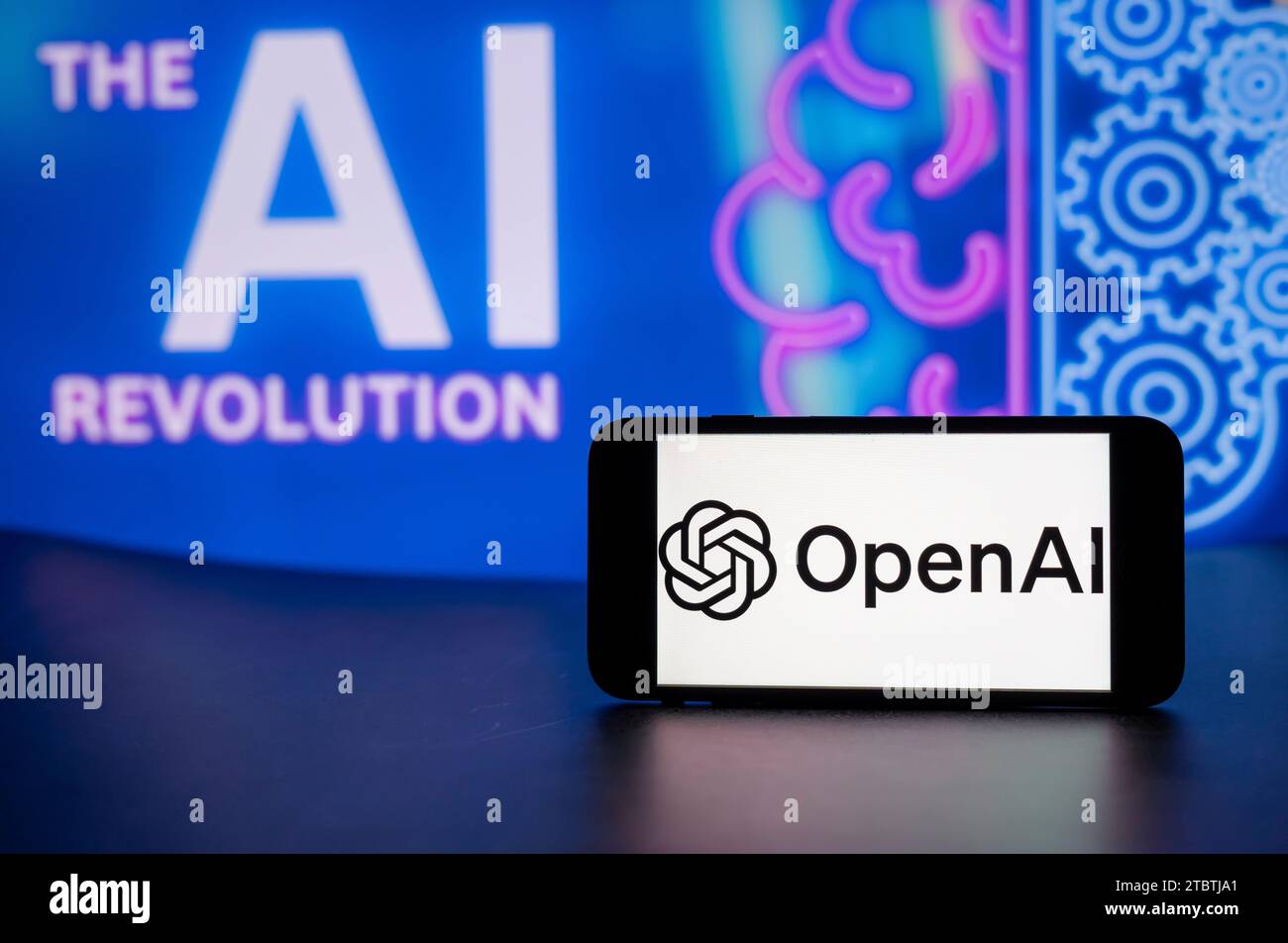 India. 08th Dec, 2023. In this photo illustration, the logo of OpenAI ...