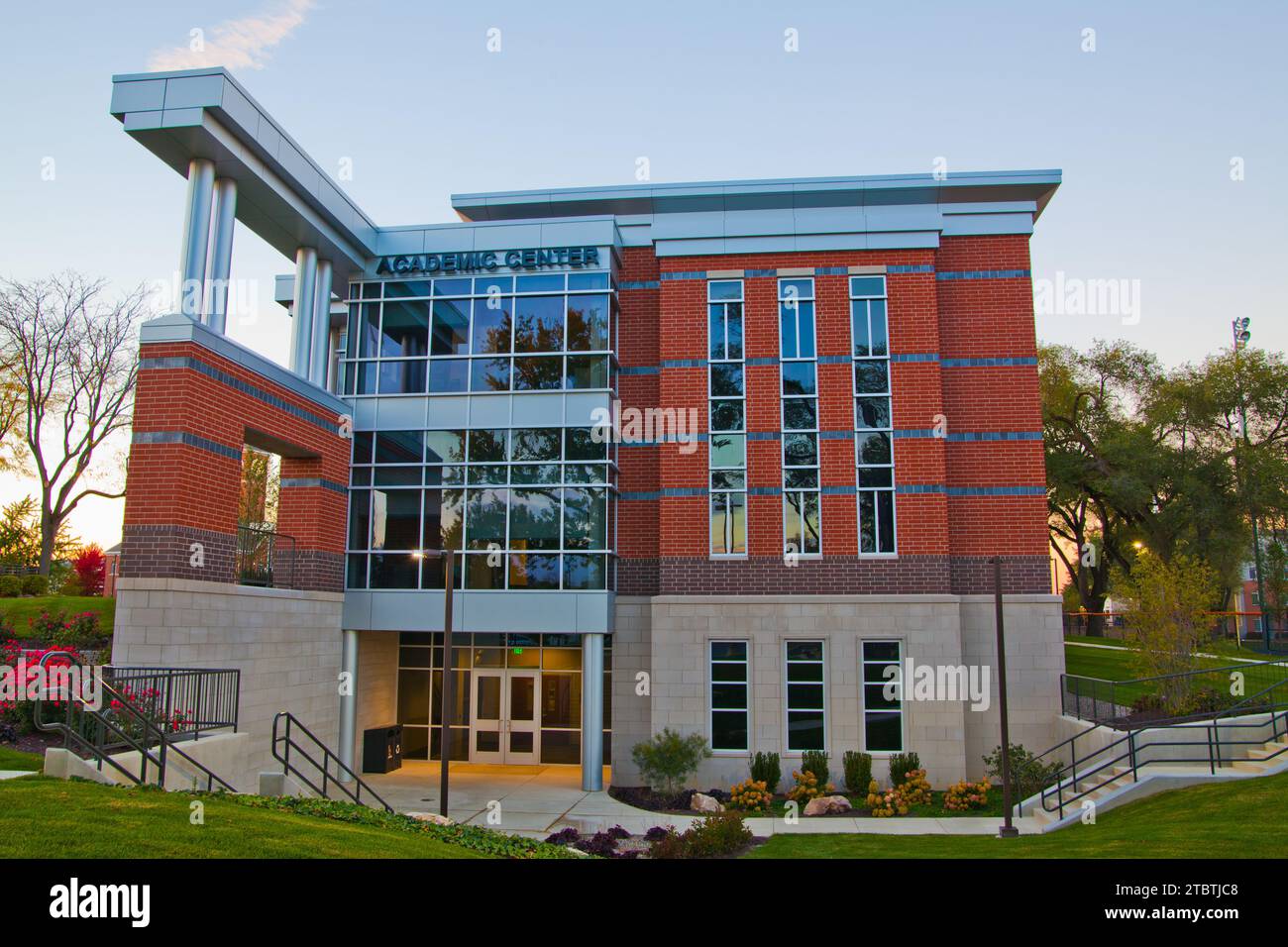 Golden Hour at Indiana Tech: Modern Academic Center Amidst Lush ...