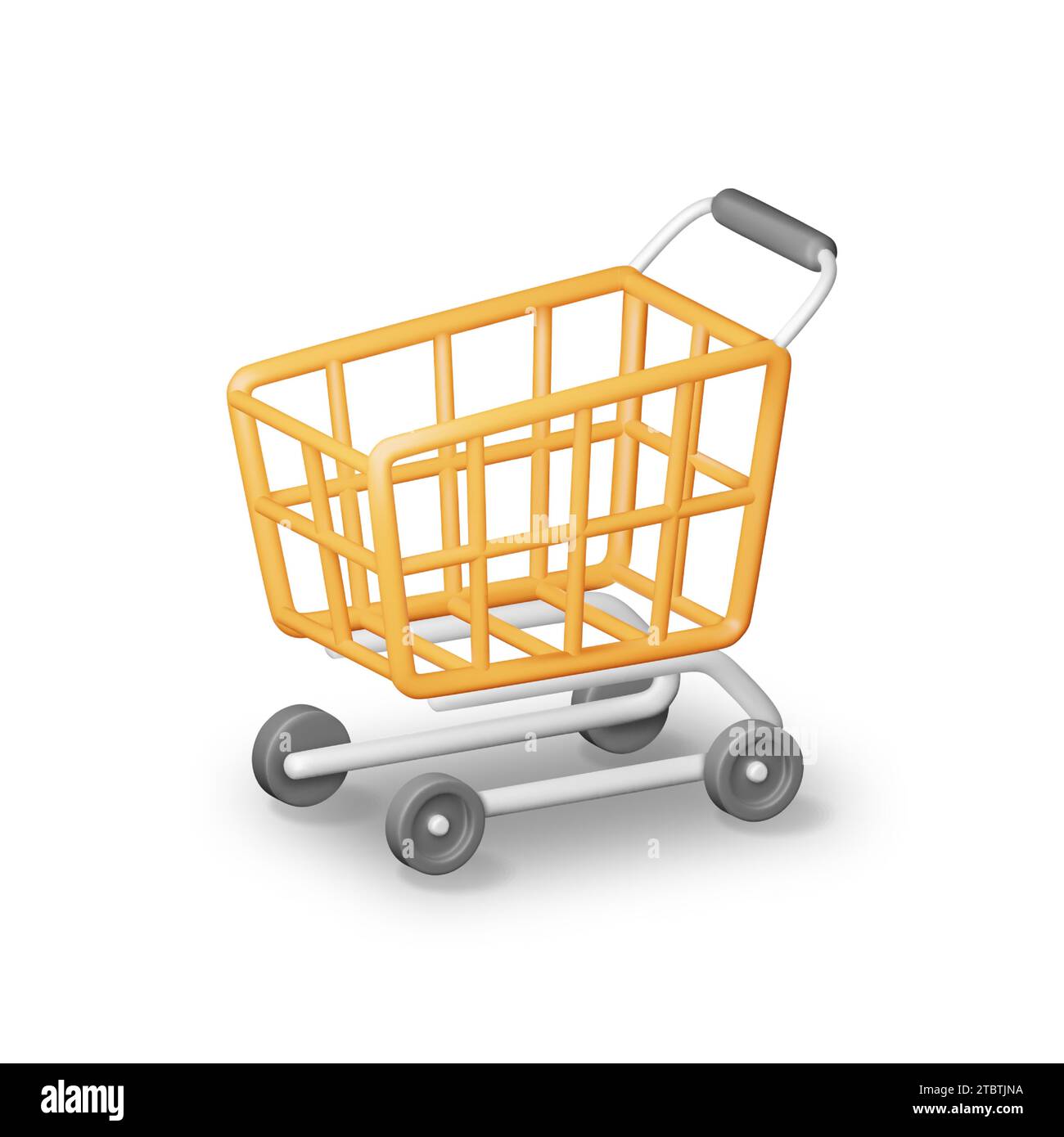 3D Orange Shopping Cart Isolated on White Stock Vector Image & Art - Alamy