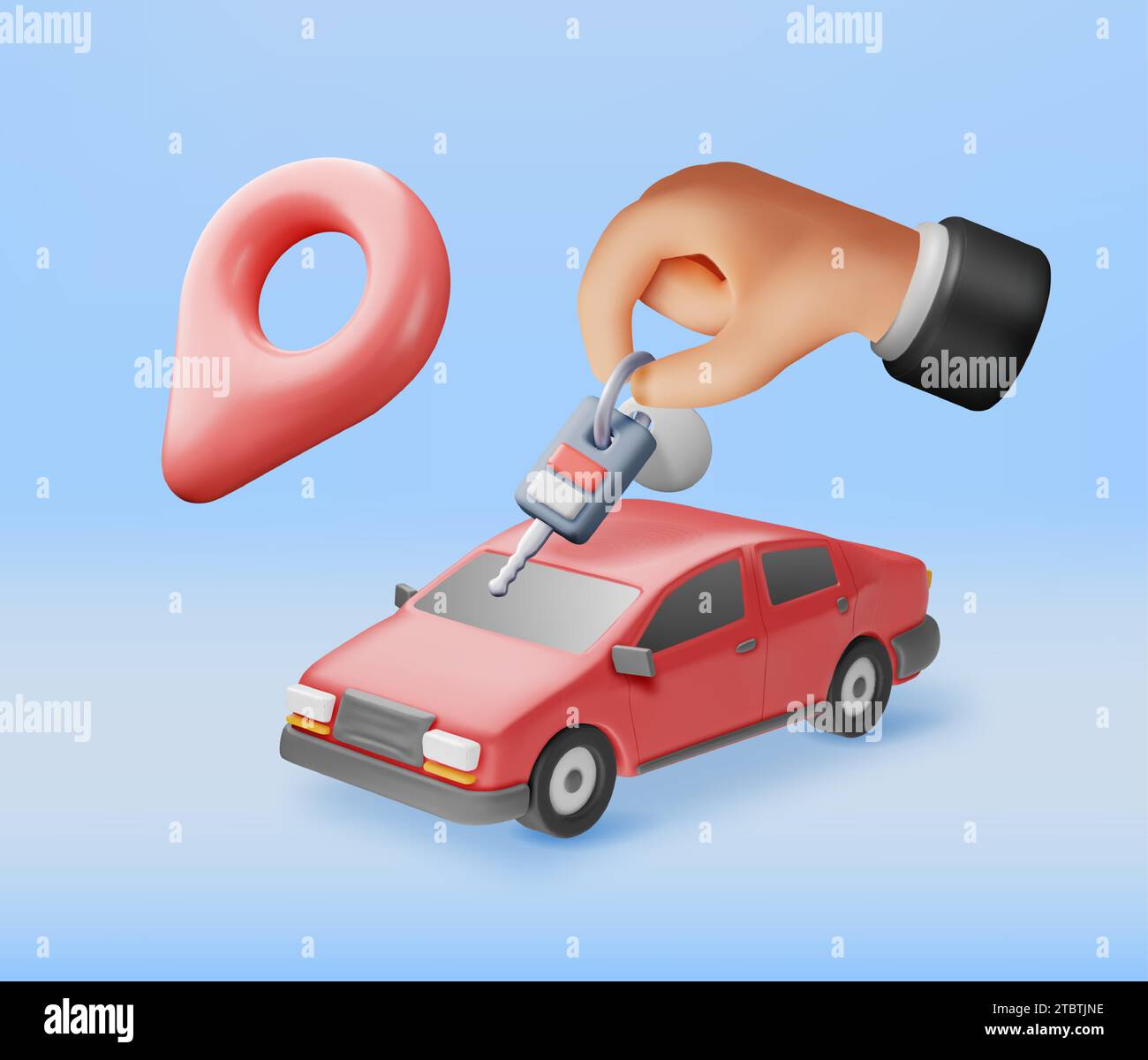 Location pin and keys isolated render realistic hi-res stock ...