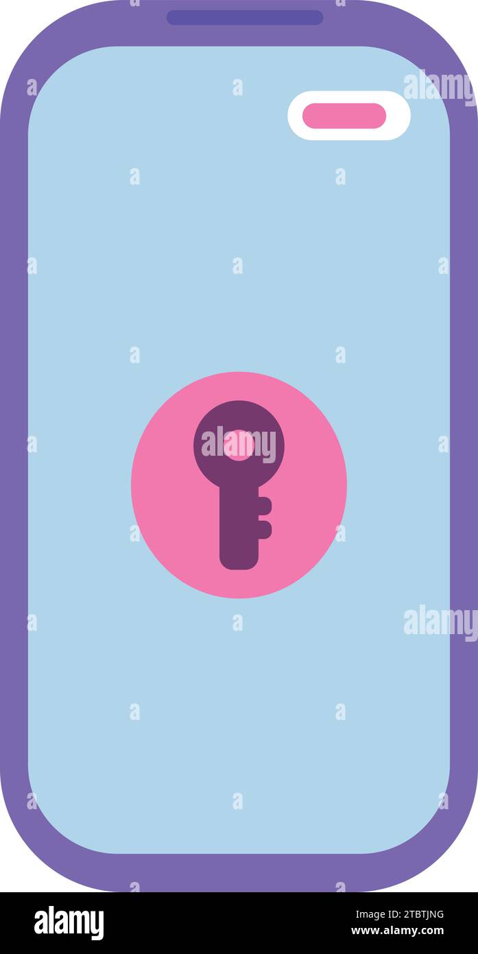 data security illustration with phone with password vector isolated ...