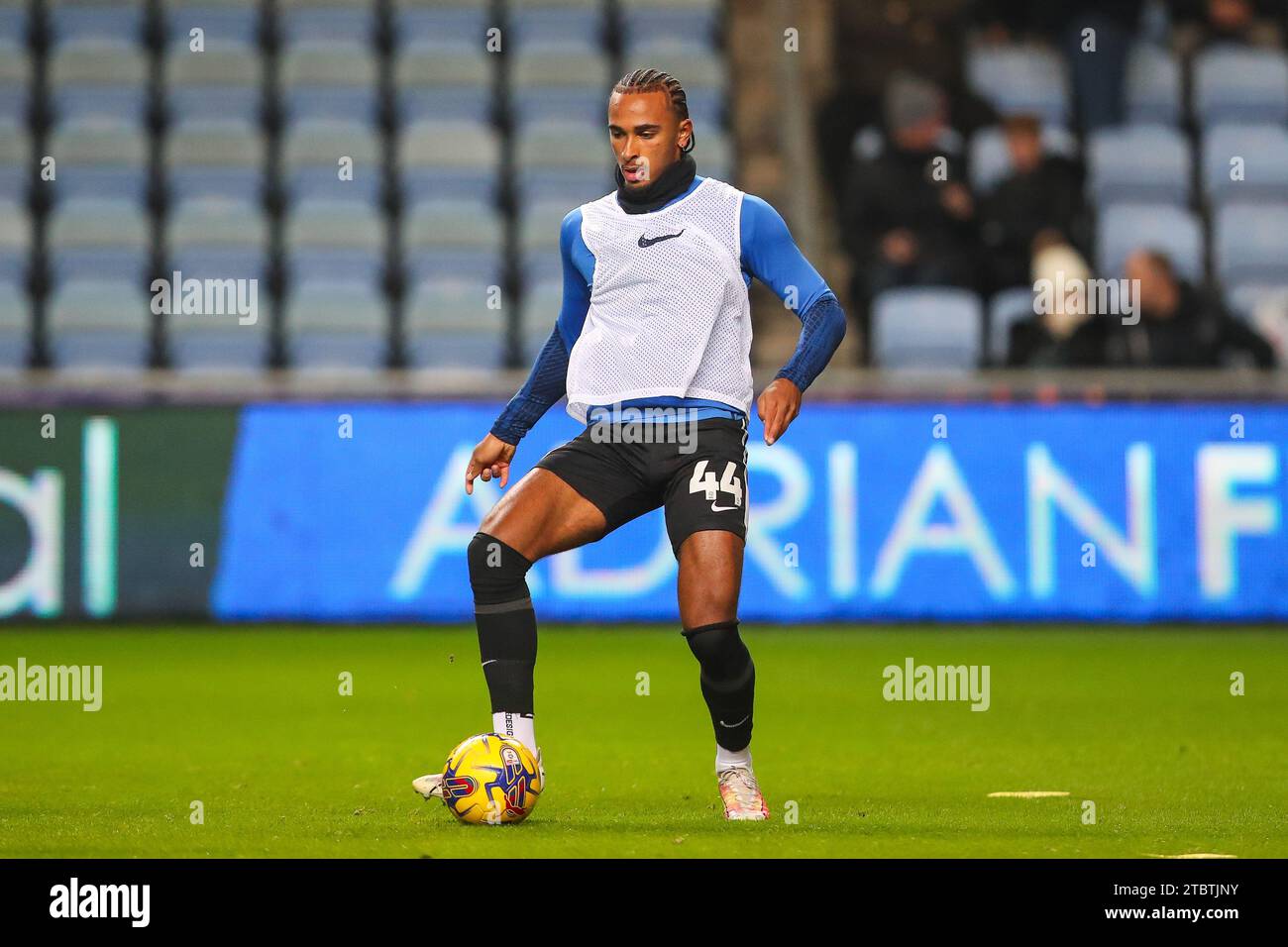 Emanuel Aiwu #44 of Birmingham City during the pre-game warmup ahead of ...