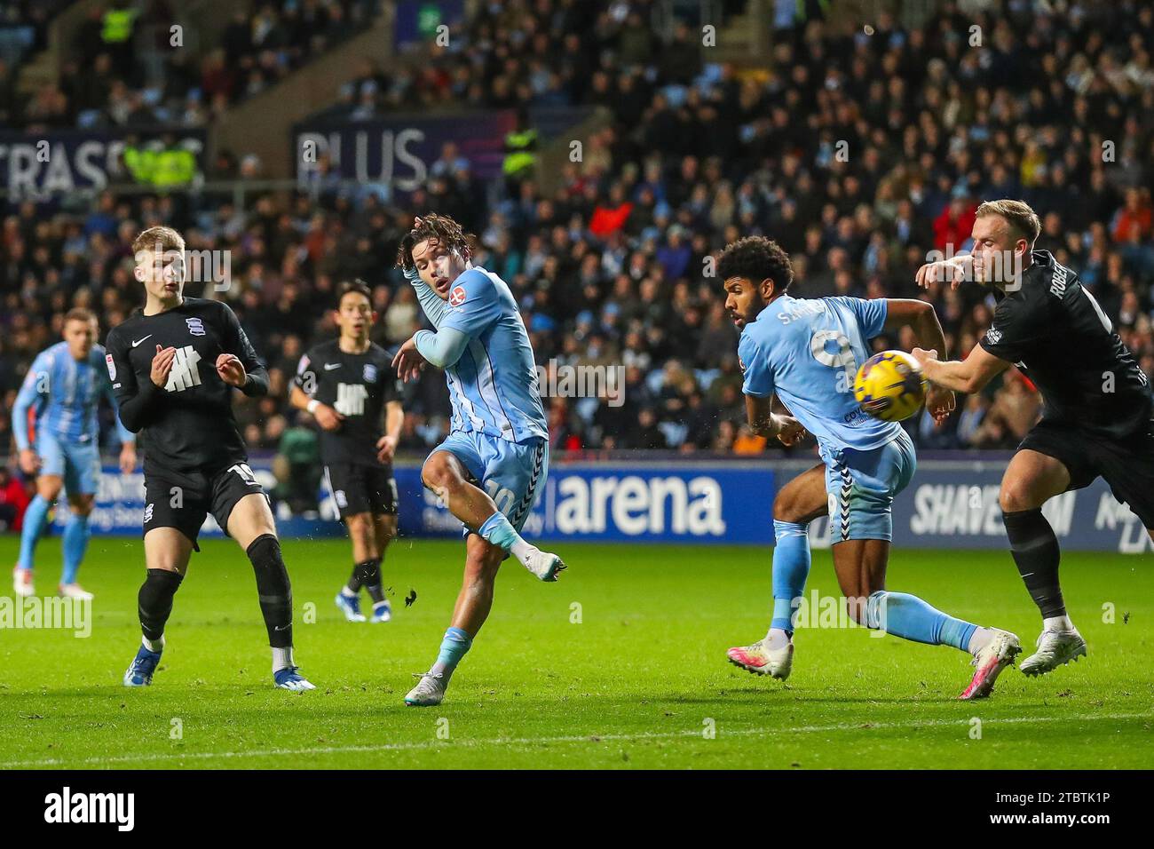 Callum O'Hare #10 of Coventry City shoots on goal during the Sky Bet ...
