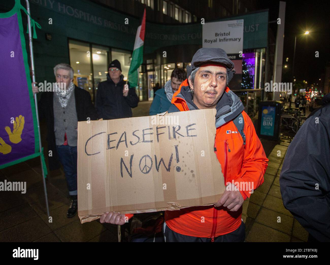 8th December 2023. Bristol, UK. Vigil outside BRI calling for a ...