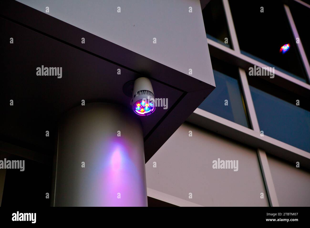 Contemporary Architecture LED Spotlight Illuminating Modern Building at ... Contemporary Architecture LED Spotlight Illuminating Modern Building at ...
