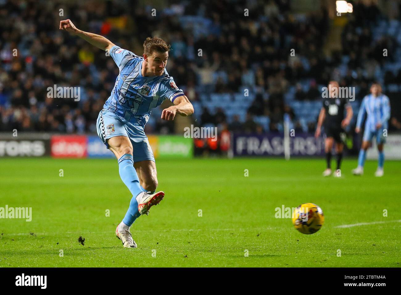 Ben Sheaf #14 of Coventry City shoots on goal during the Sky Bet ...