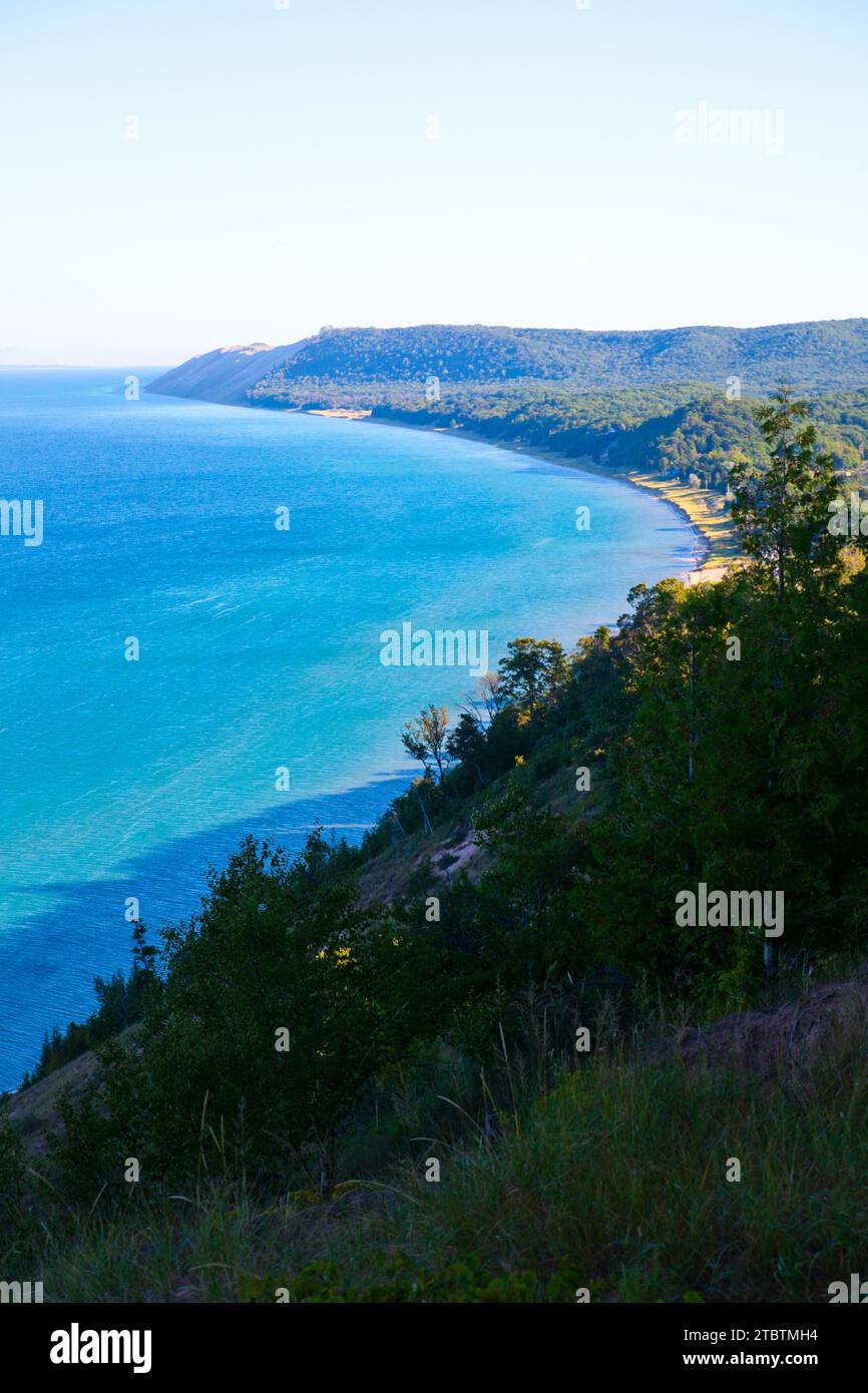 Breathtaking Aerial View of Empire Coastal Landscape in Michigan Stock ...