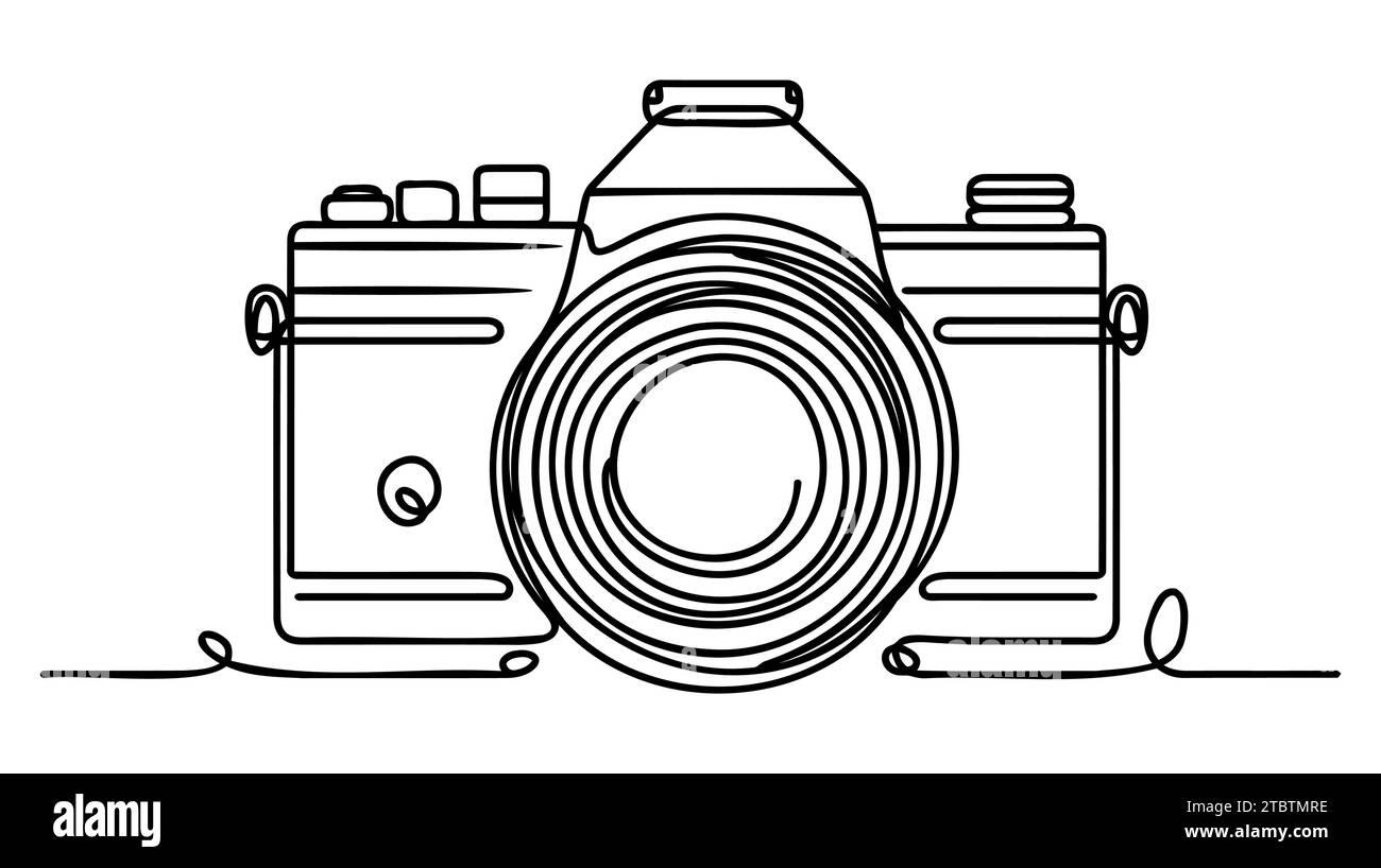 Vintage old photo camera draw Black and White Stock Photos & Images - Alamy