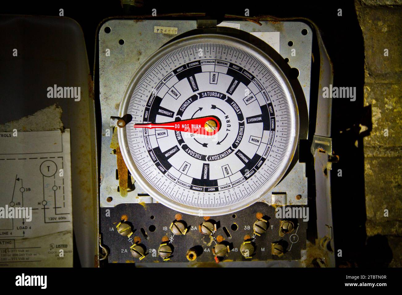 Vintage Industrial Timer in Dimly Lit Setting, East St. Louis Stock ...
