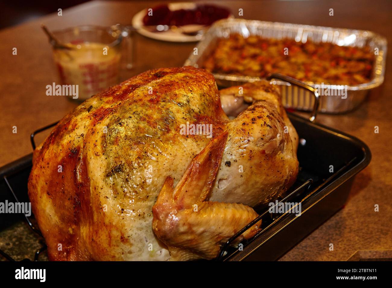 Roasted turkey with stuffing hi-res stock photography and images - Alamy