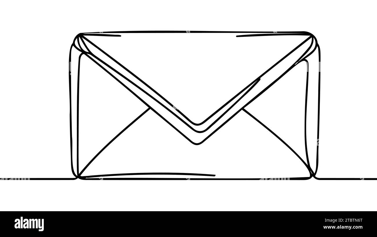 Continuous line drawing of envelope. Vector illustration Stock Vector ...